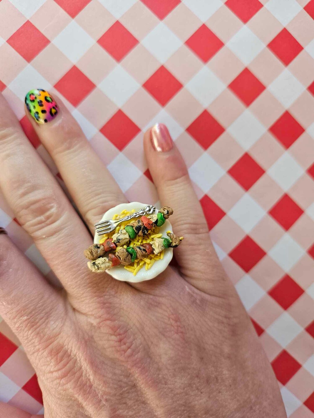 Shish Kebab Ring // Realistic Food-themed Jewelry // Hand-sculpted With ...