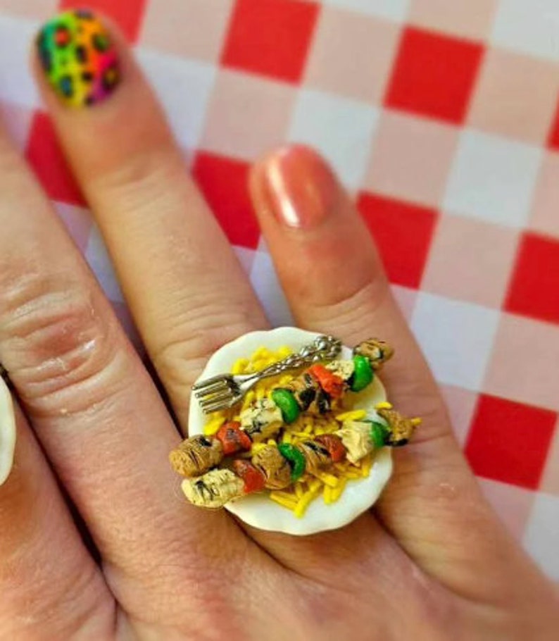 Shish Kebab Ring // Realistic Food-themed Jewelry // Hand-sculpted With ...
