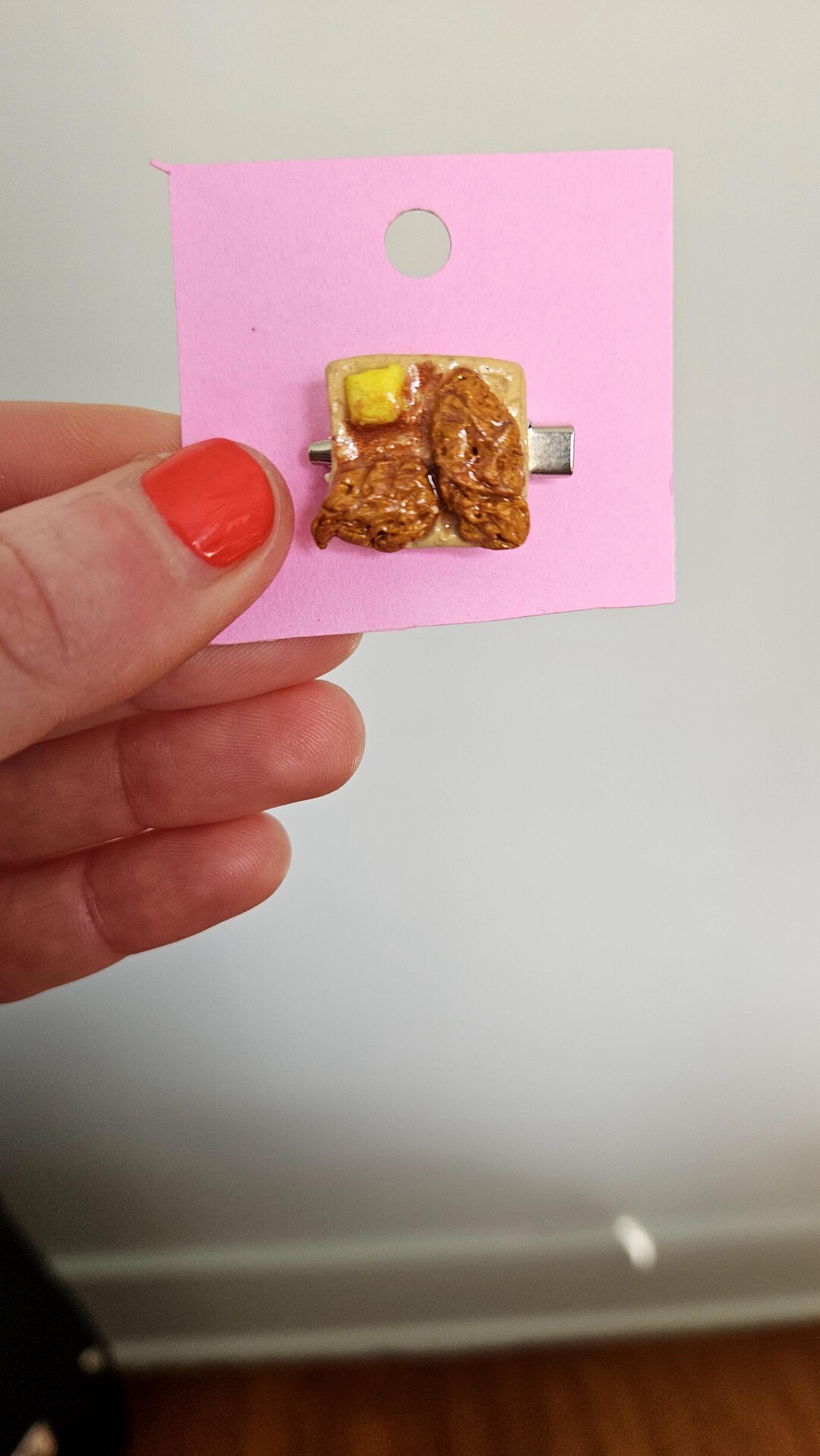 Chicken and Waffles Brooch // Chicken and Waffles Pin // Realistic Food ...