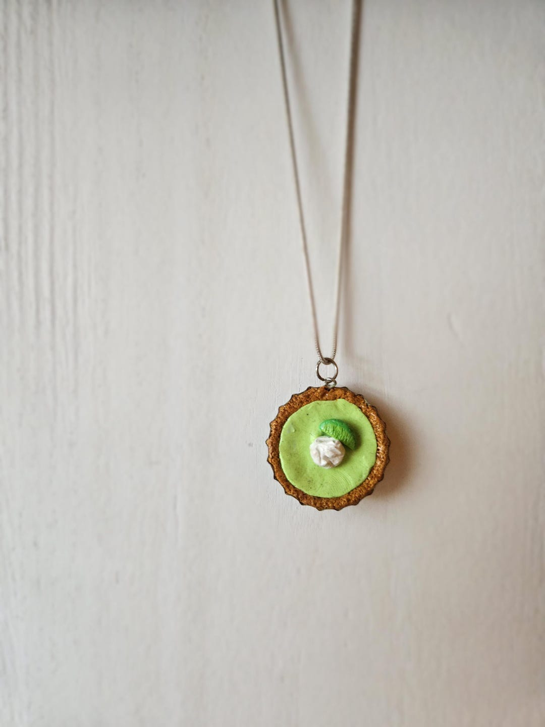Key Lime Pie Necklace // Cute Food Necklace in a Bottle Cap // Handmade ...