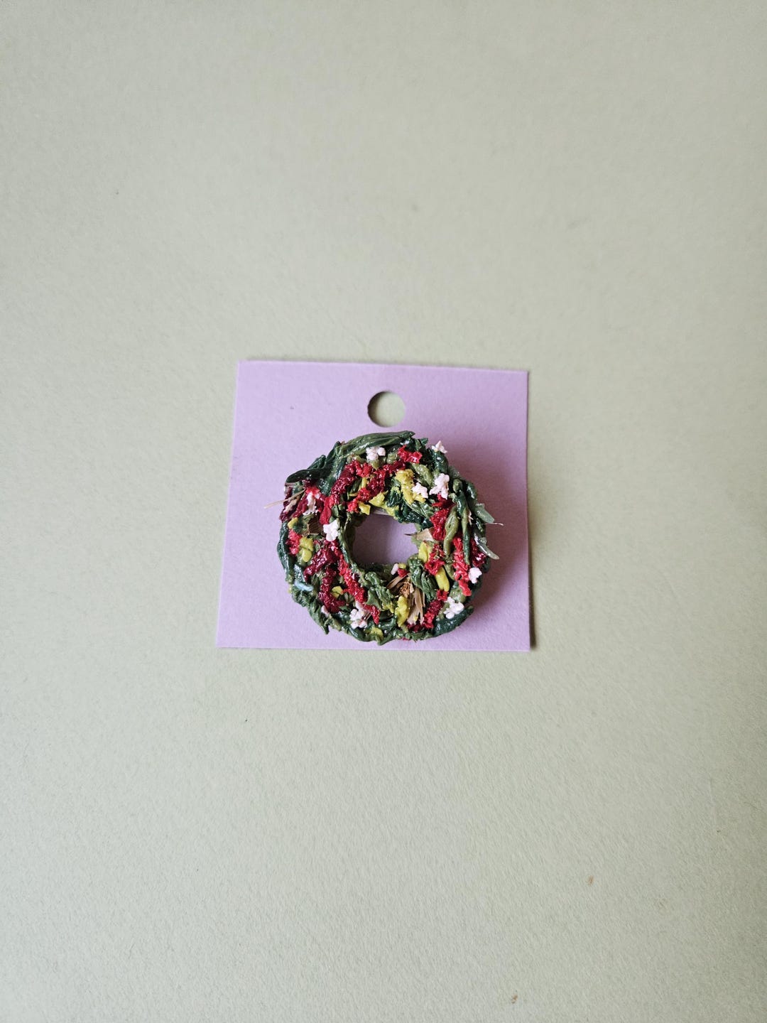 Wreath Brooch Pin // Holiday Wreath Pin // Holiday Wreath Brooch ...