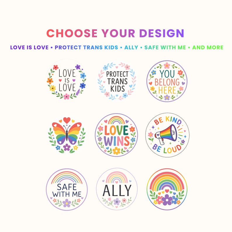 Pride Button LGBTQ Ally Gift Safe Space Pin Love is Love Badge ...