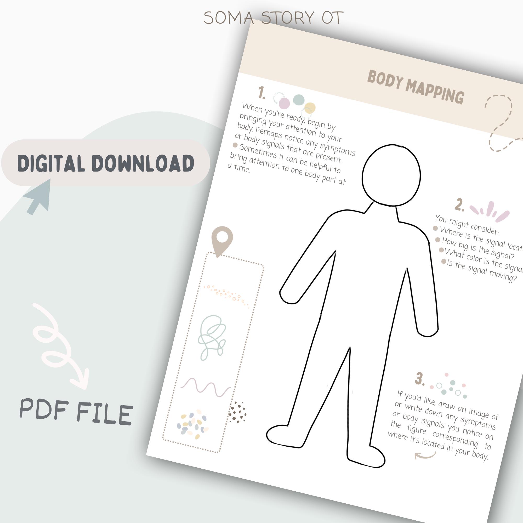Somatic Therapy Body Mapping Worksheet: Interoceptive Awareness (PDF ...