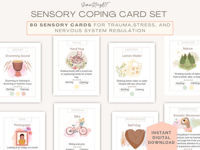 Occupational Therapy Sensory Cards Coping Cards for Trauma Stress ...