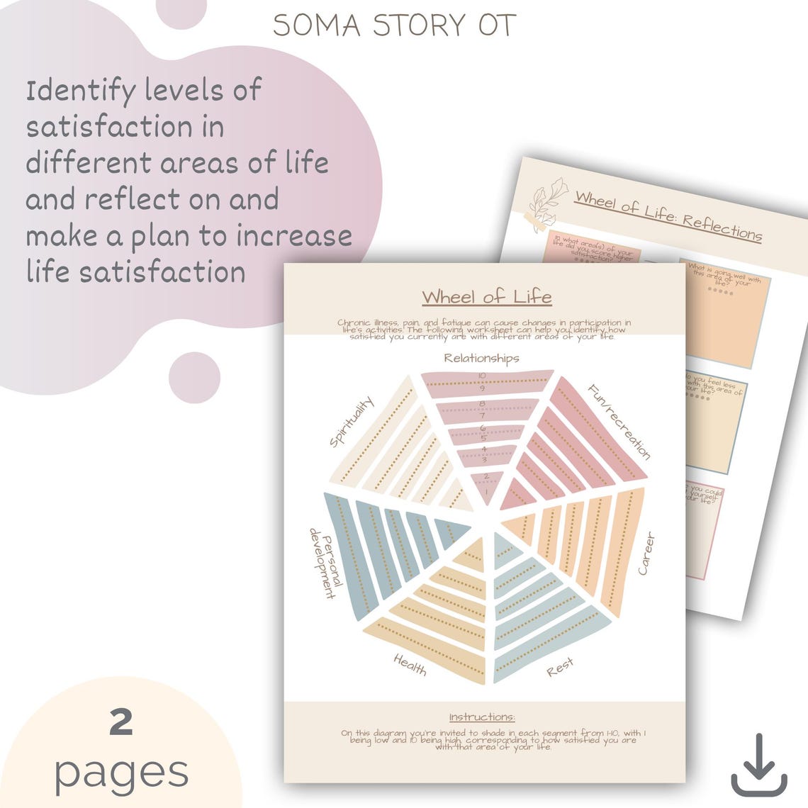 Wheel of Life Worksheet: Chronic Illness & Life Management (PDF ...