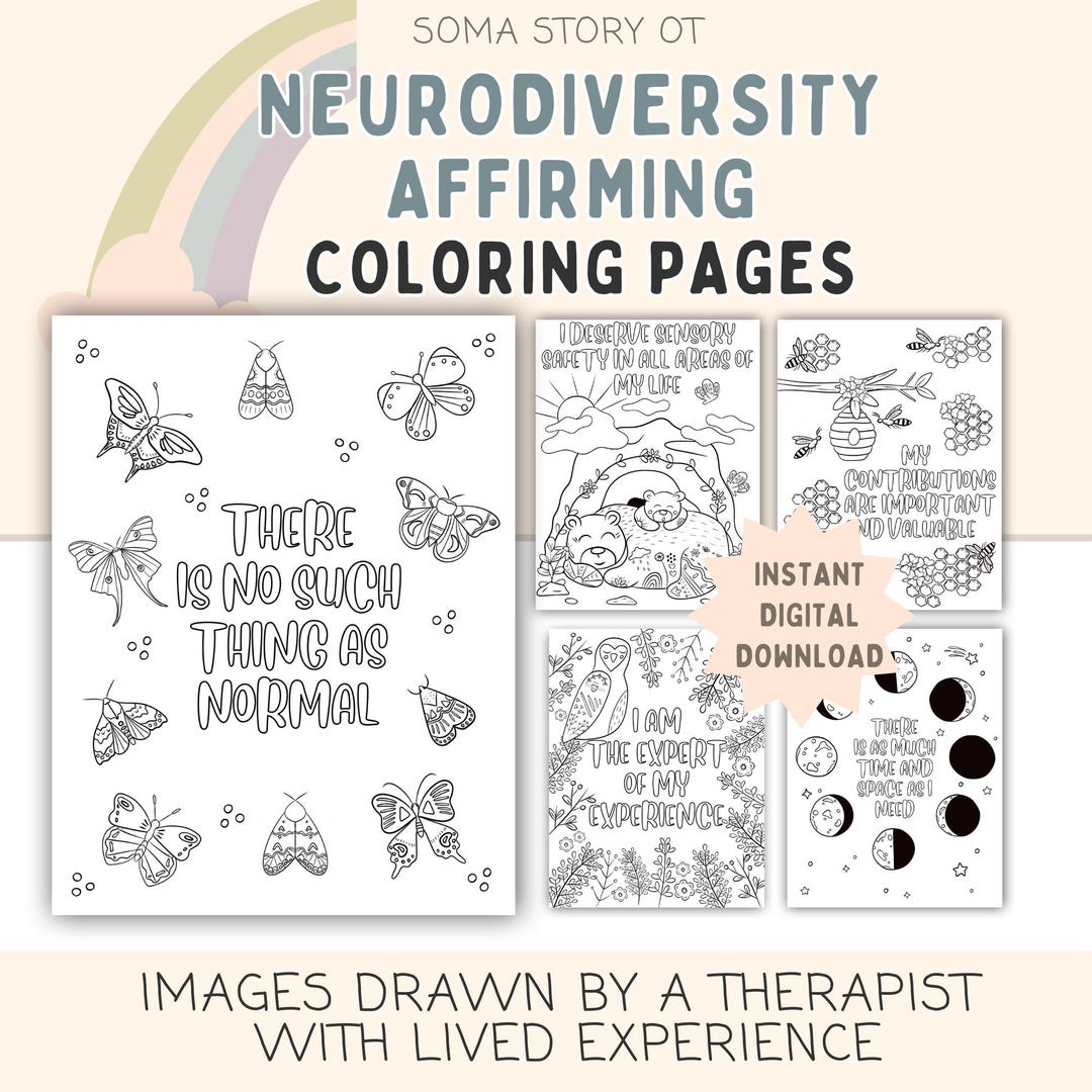Neurodiversity Affirming Coloring Pages; Embrace Neurodiversity ...