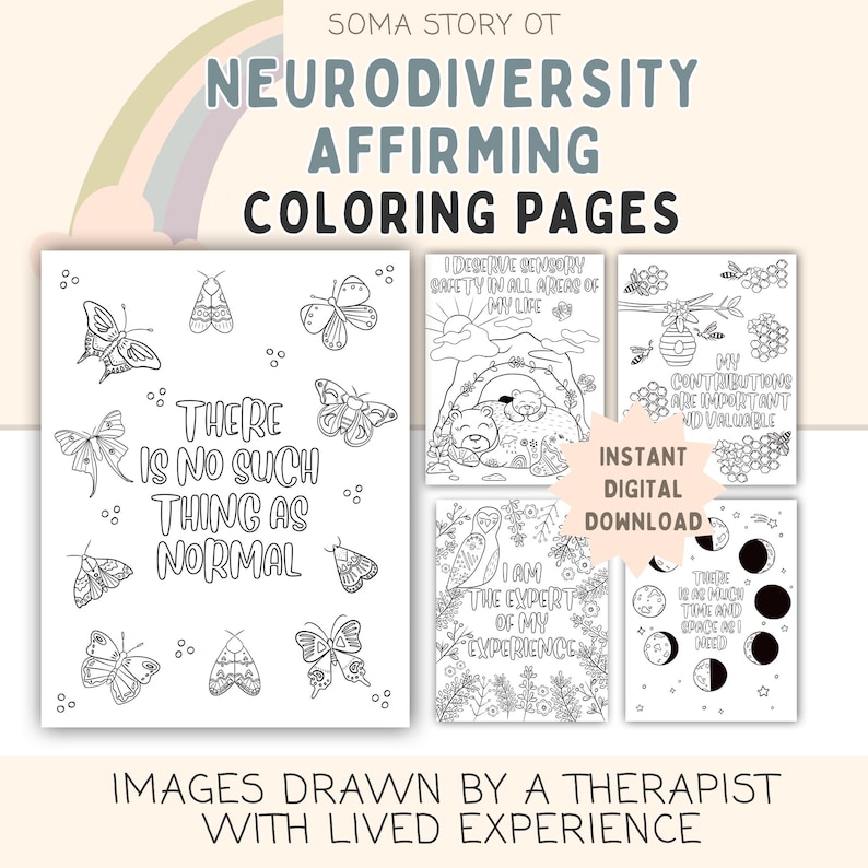 Neurodiversity Affirming Coloring Pages; Embrace Neurodiversity ...