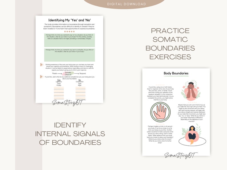 Somatic Therapy Worksheet Boundaries Trauma - Etsy