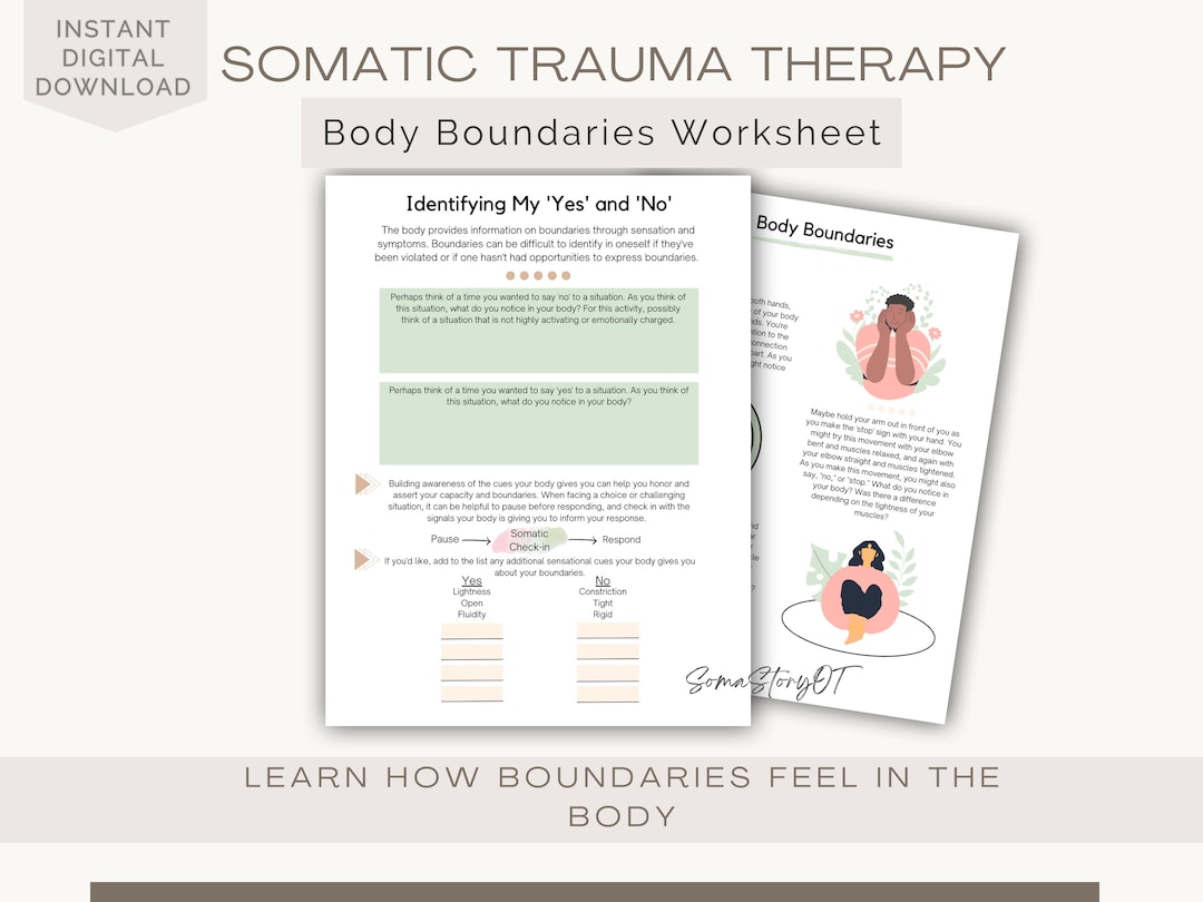 Somatic Therapy Worksheet Boundaries Trauma - Etsy