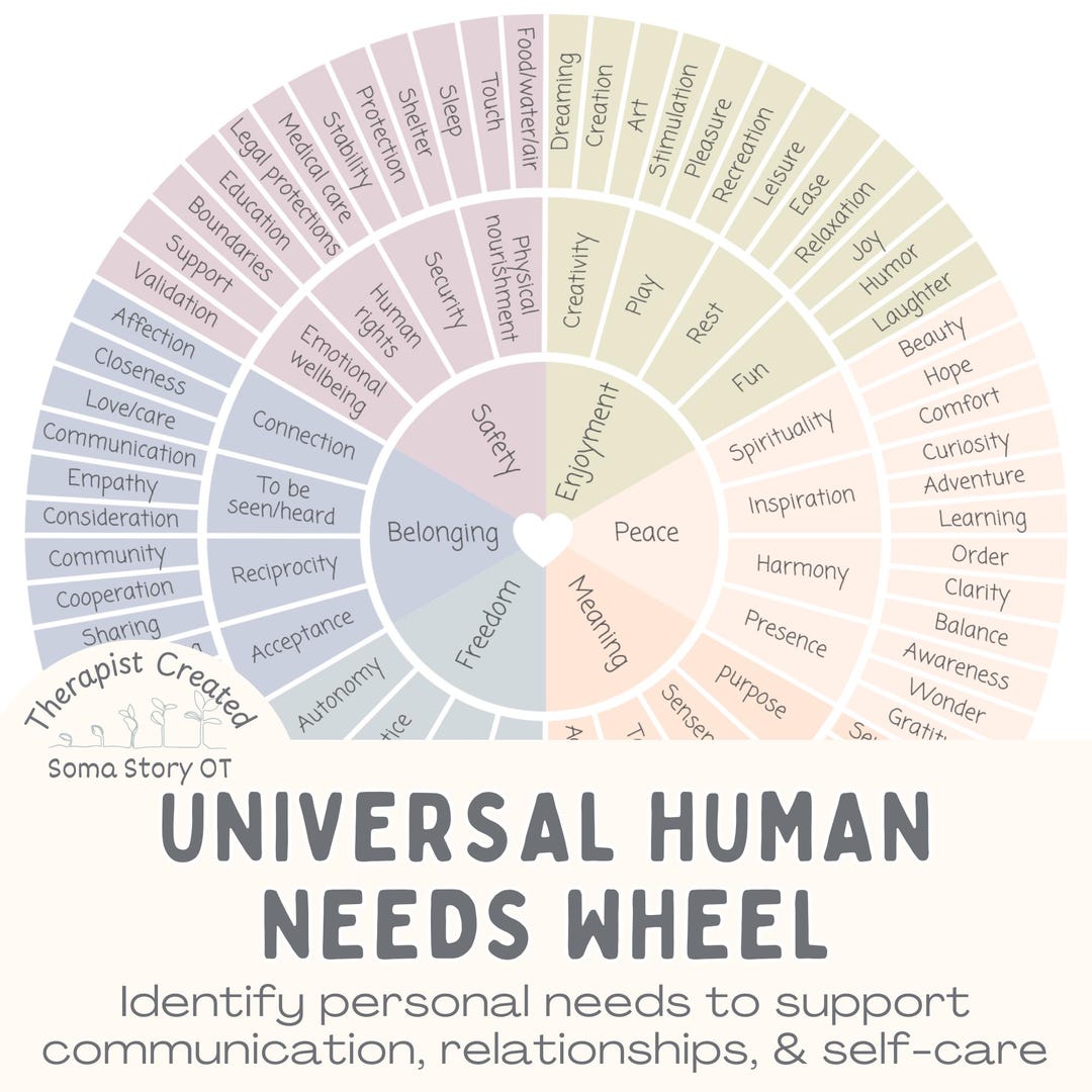 Needs Wheel; Identify Personal Needs to Support Communication ...