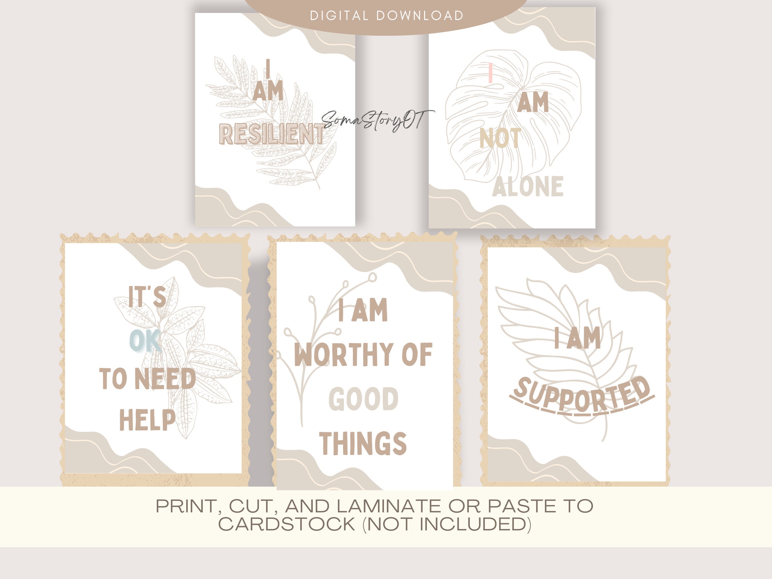 Trauma Recover Affirmation Cards, Trauma Coping Statement Cards ...