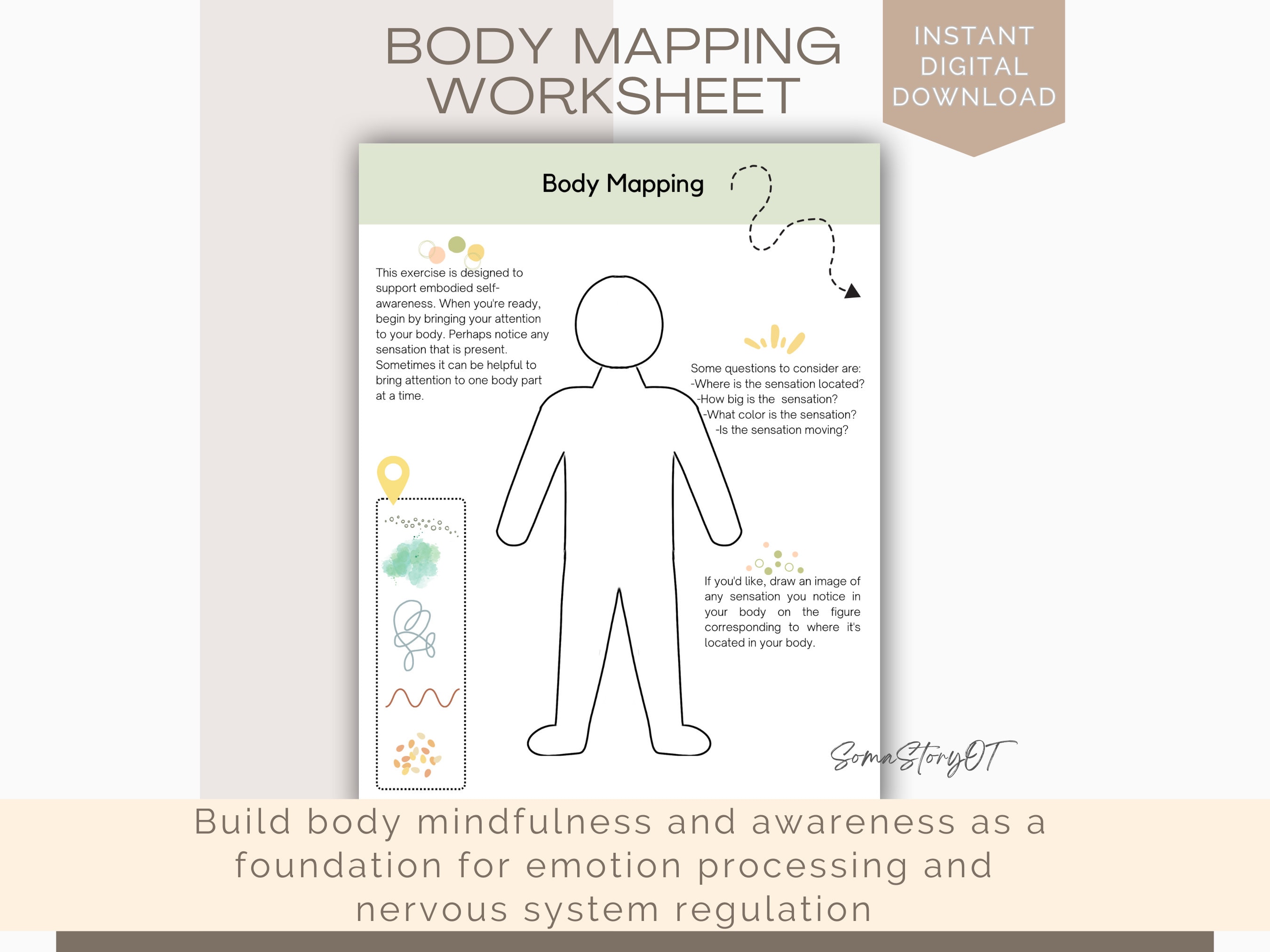 Interoception Worksheet Body Awareness Body Mapping - Etsy Australia