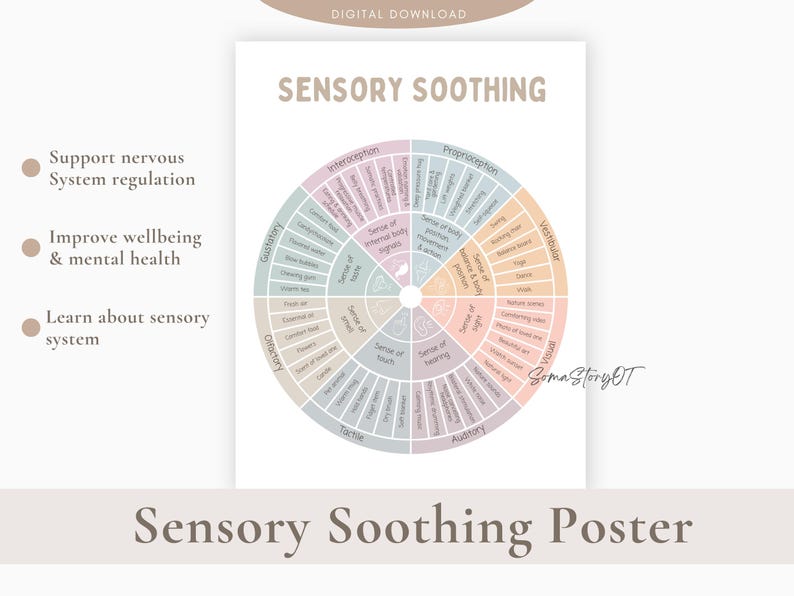 Emotion Wheel, Feeling Wheel, SENSORY SOOTHING Coping Wheel, Coping ...