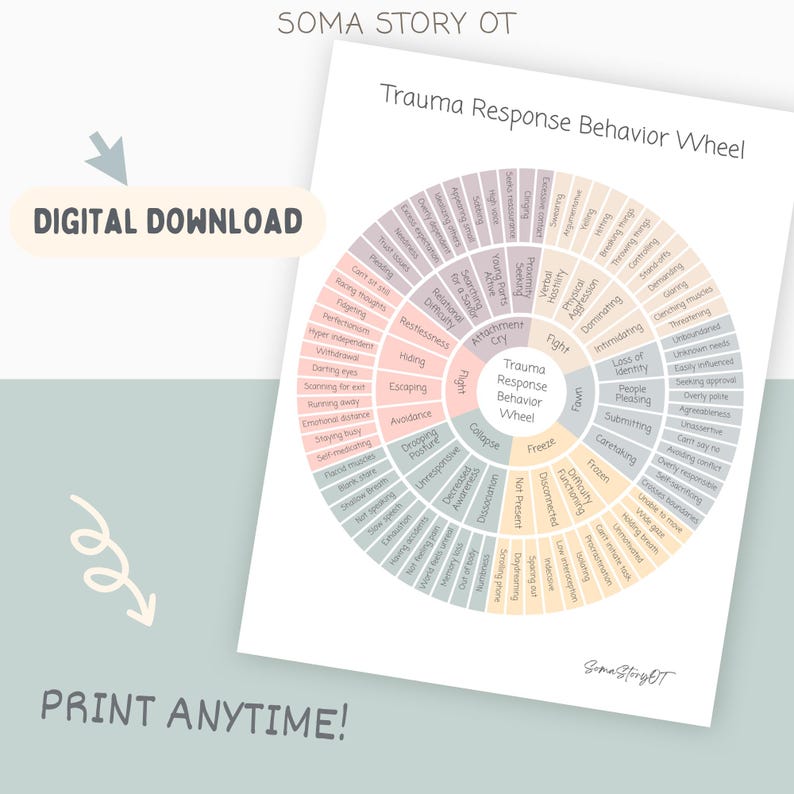 Trauma Response Behavior Wheel: Identify Behaviors Rooted in Trauma ...