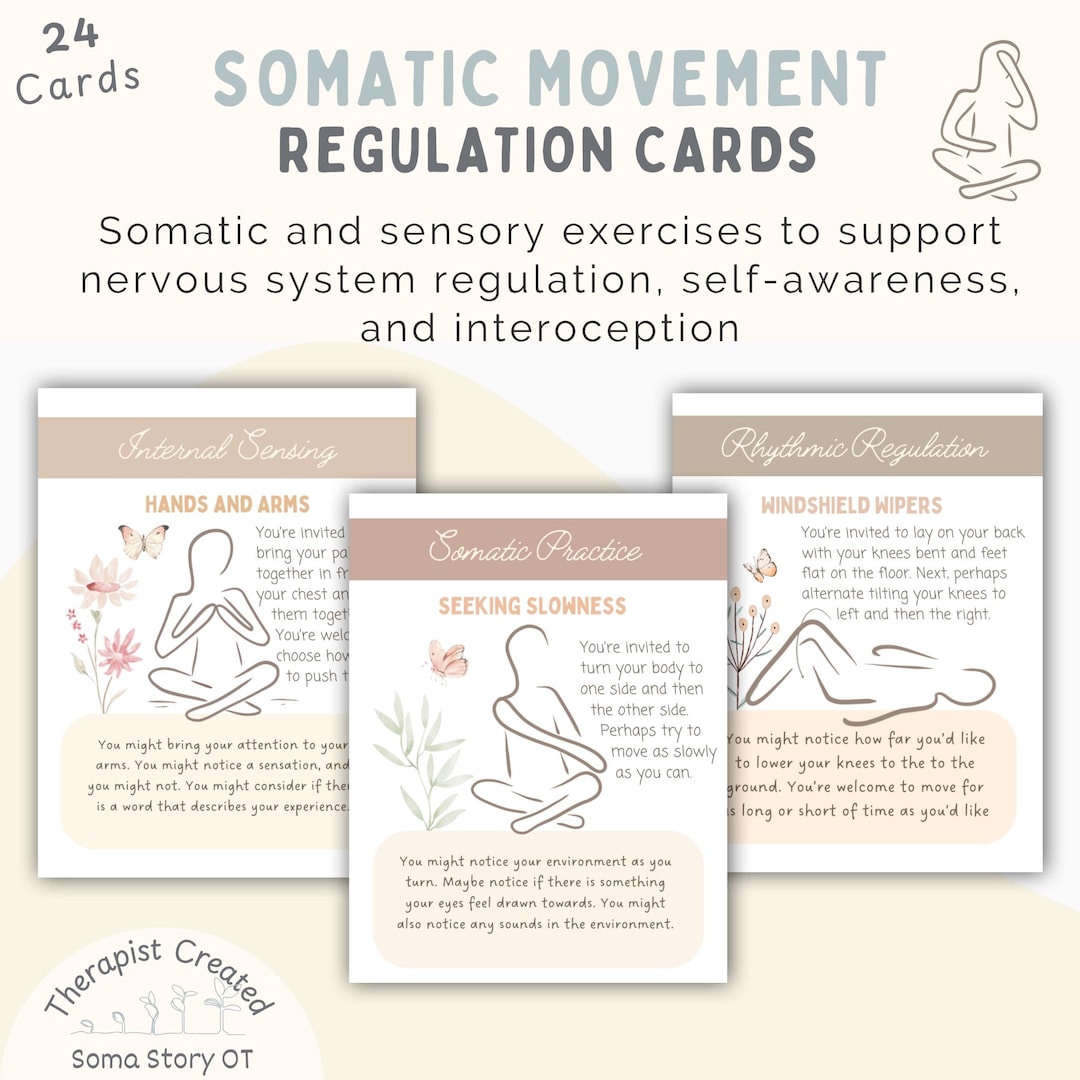 Somatic Therapy Movement Cards; Interoceptive Awareness & Nervous ...