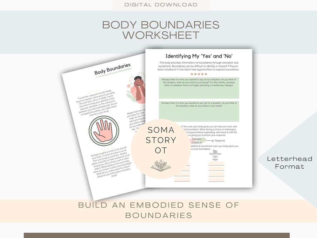 Somatic Body Boundaries Worksheet Digital Download - Etsy