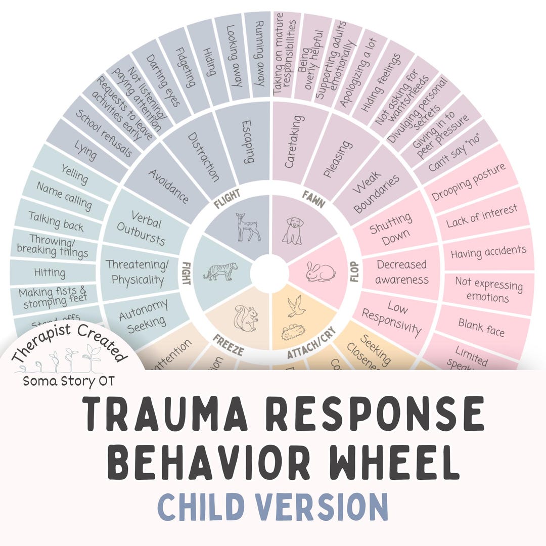 Trauma Response Behavior Wheel for Children: Feelings & Behavior Guide ...