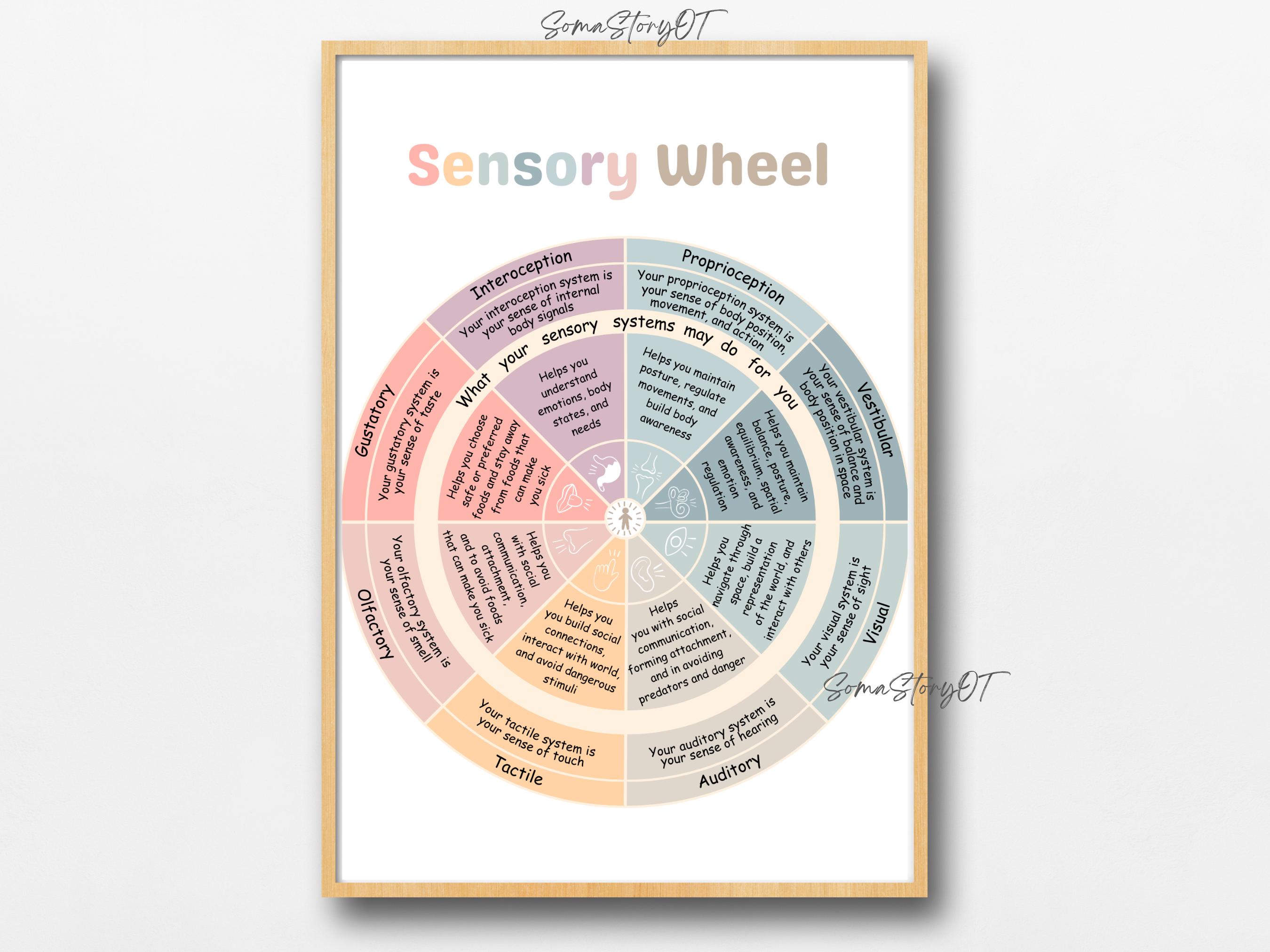 Emotion Wheel, Feelings Wheel, SENSORY POSTER, Occupational Therapy ...