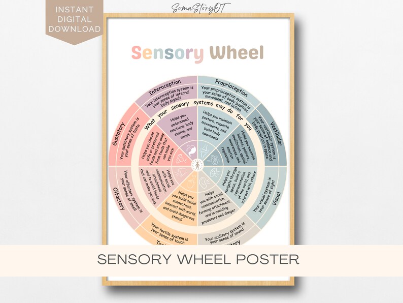 Emotion Wheel, Feelings Wheel, Sensory Poster, Occupational Therapy ...