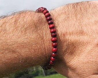 Red Beaded Bracelet - Etsy