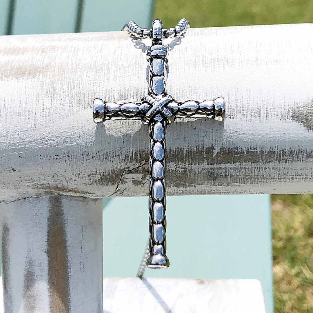 Mens Cross Necklace, Stainless Steel Cross Necklace, Cross on Chain ...
