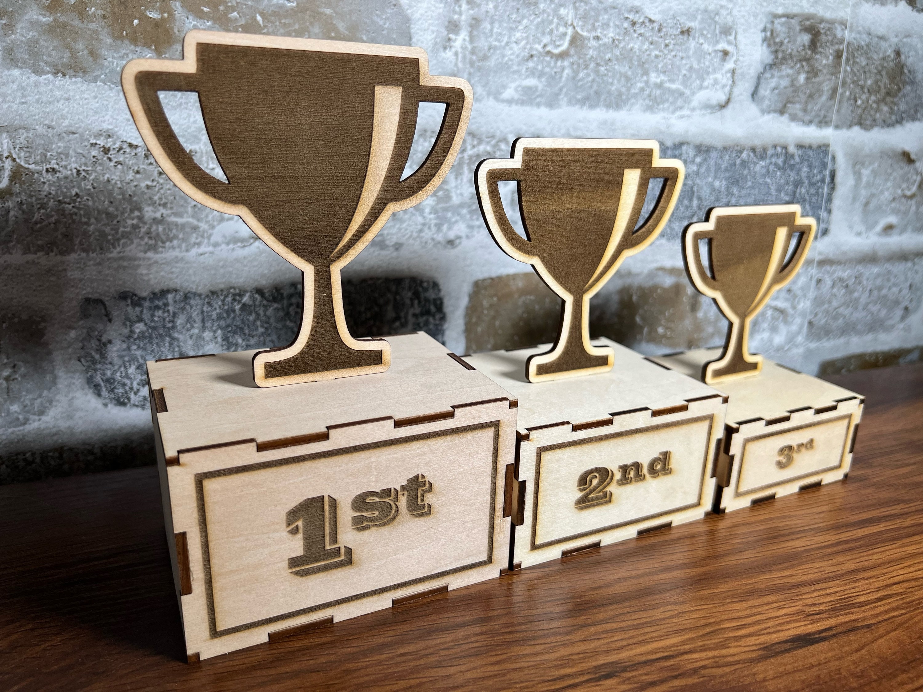 1st, 2nd, and 3rd Place Trophies. Laser Cut File. Instant Digital ...