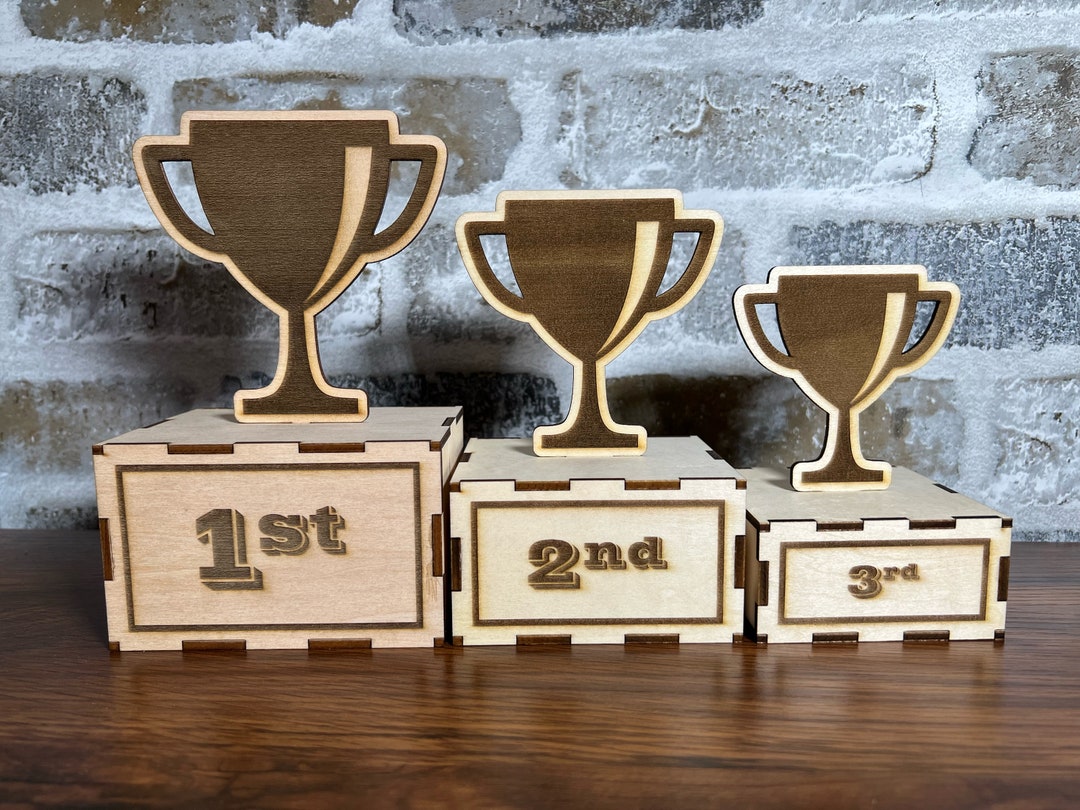 1st, 2nd, and 3rd Place Trophies. Laser Cut File. Instant Digital ...