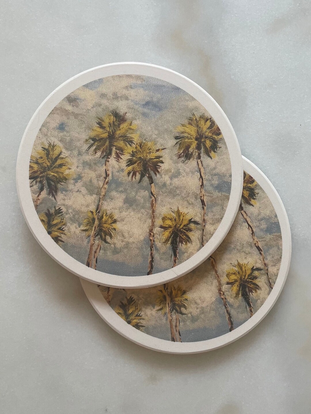 Palm Tree Coasters (set of 2) - Etsy