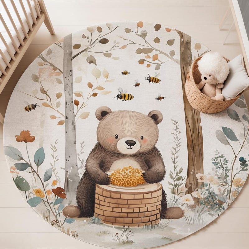 Nursery Bear Rug - Etsy
