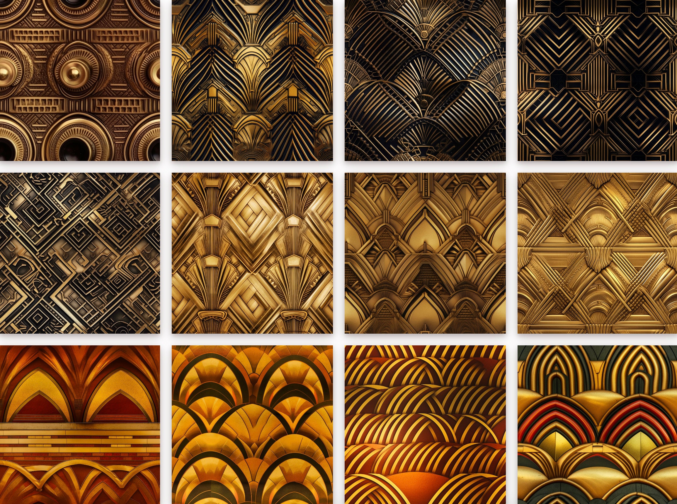 Seamless Gold Art Deco Texture Digital Paper SEAMLESS Art Deco Texture ...
