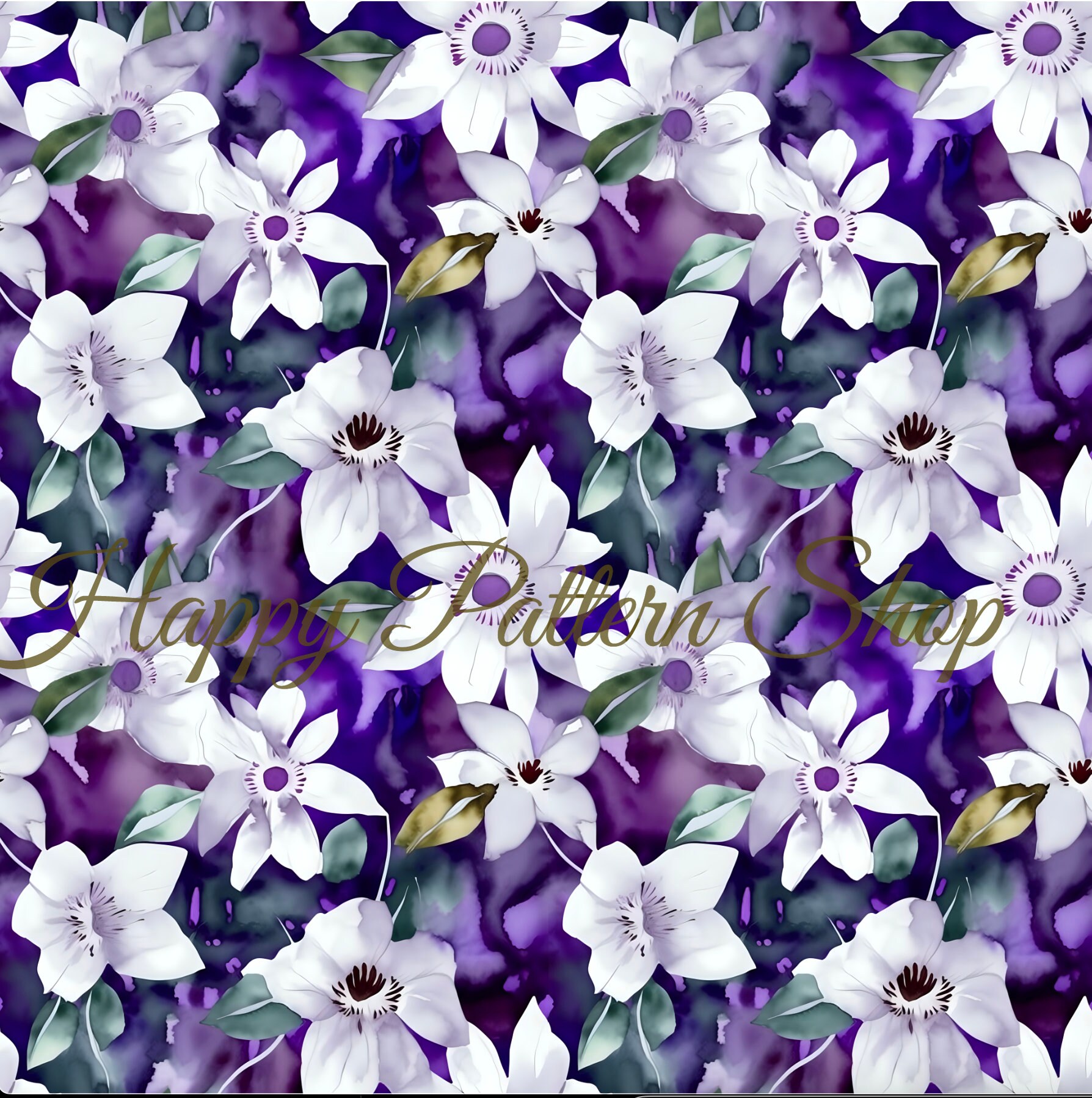 Purple and White Floral Patterns - SEAMLESS - Winter Floral Medley ...
