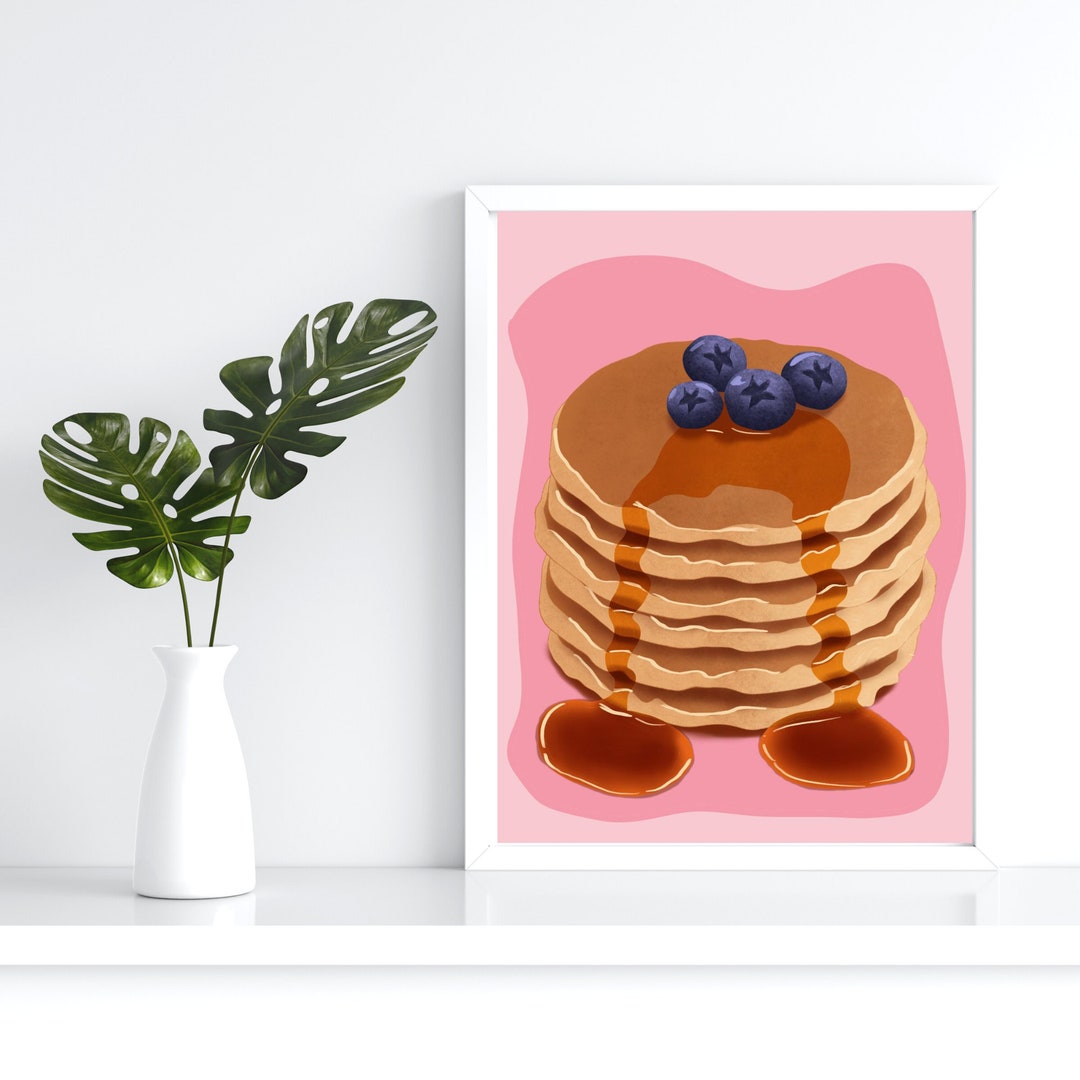 Pancake Printable Digital Painting| Canva | Print Download | Room Decor ...