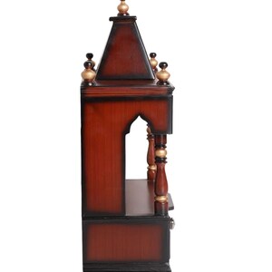 Alaya Wall Mount Pooja Mandir Without Door (brown Gold), Small Wooden ...