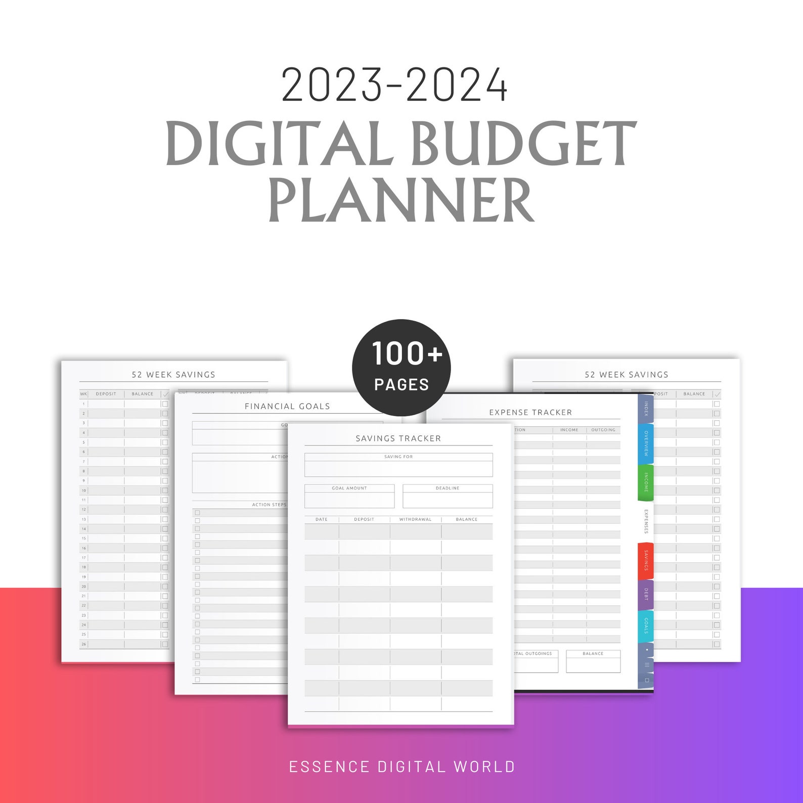 2023-2024 Financial Digital Planner - Etsy