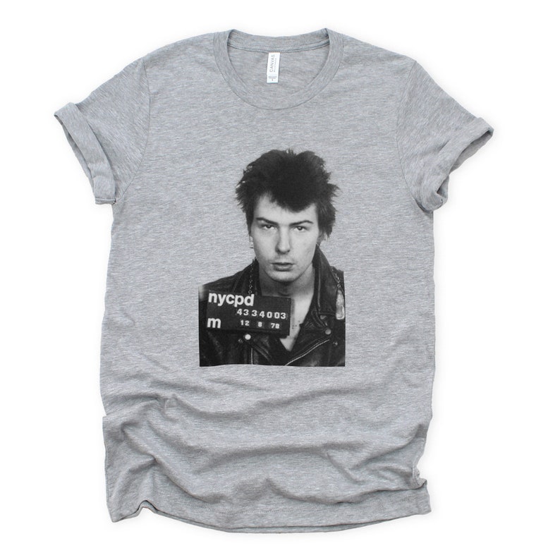 Sid Vicious Shirt Sid Vicious Mugshot Tee Punk Rock Shirt 70s Punk Uk Shirt Etsy