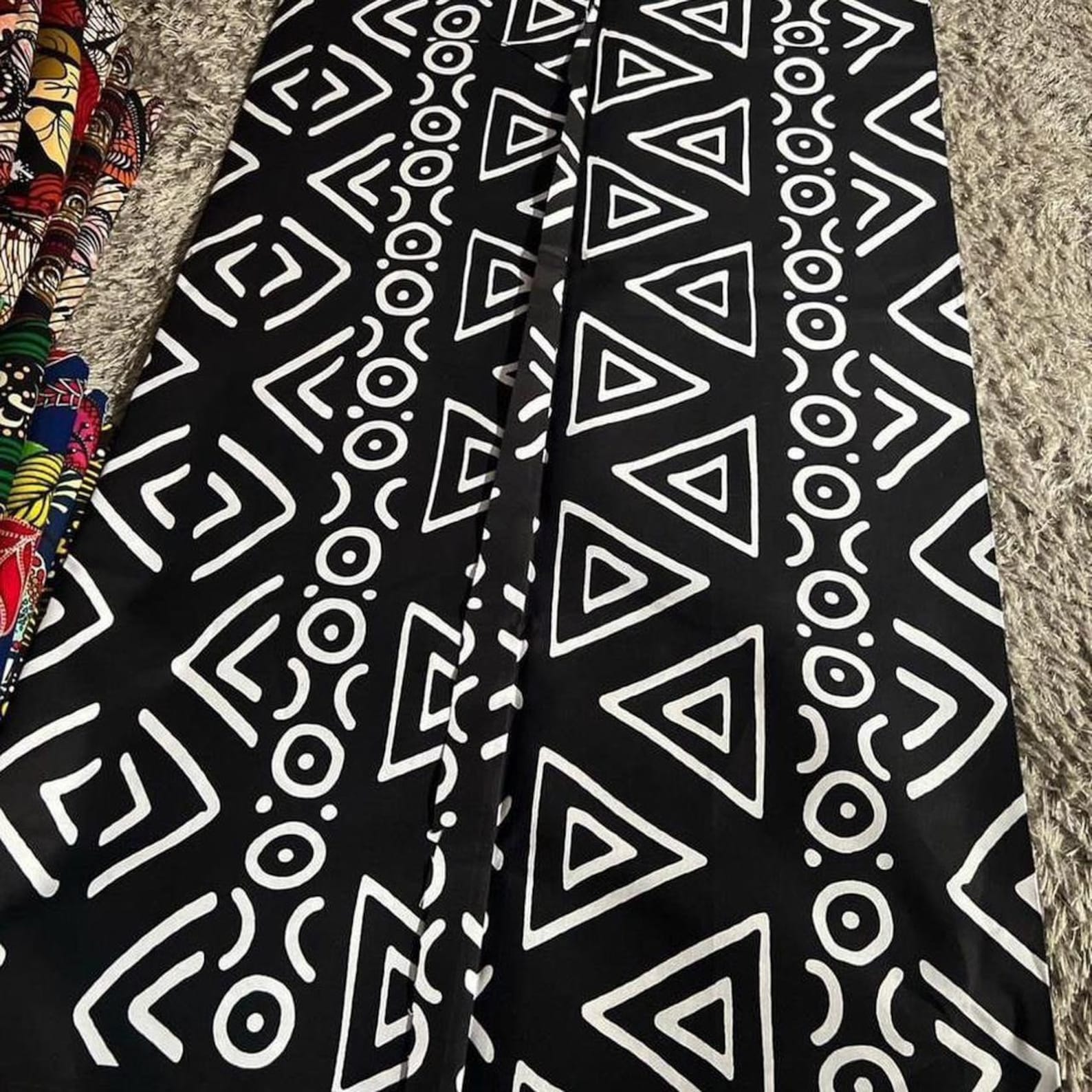 6 Yards Black and White African Print Fabric for African - Etsy