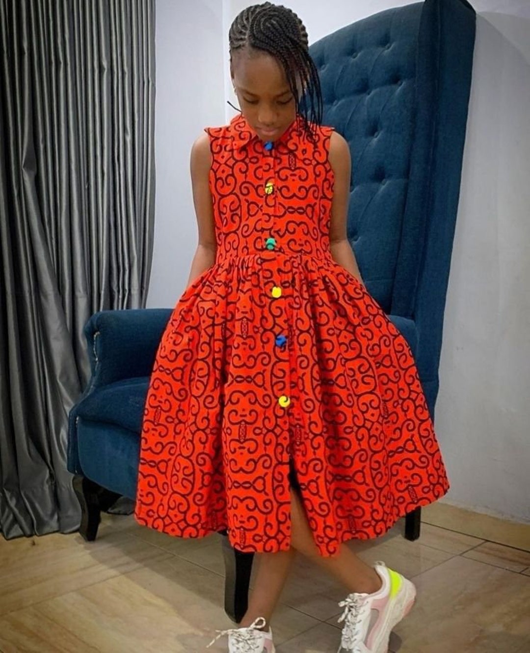 Red Ankara Dress for Girls Ankara Gown for Girls Ankara Long - Etsy
