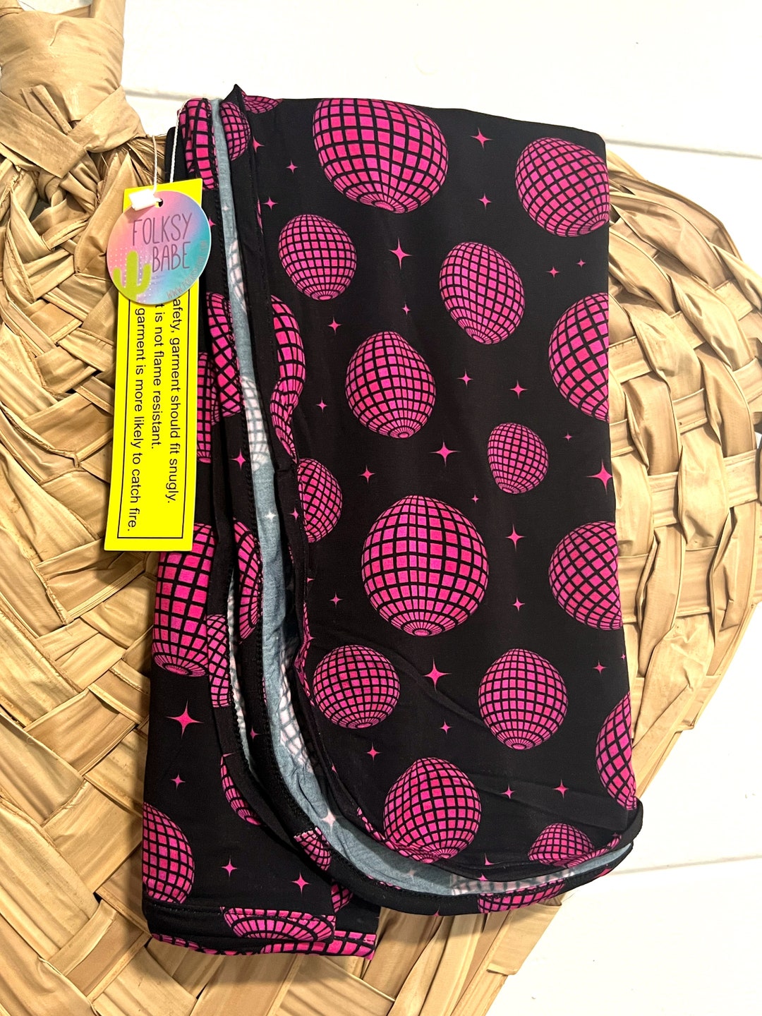 Pink and Black Disco Ball Bamboo Swaddle - Etsy