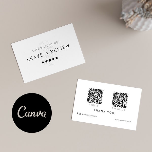 Leave Us a Review Cards Template - Etsy