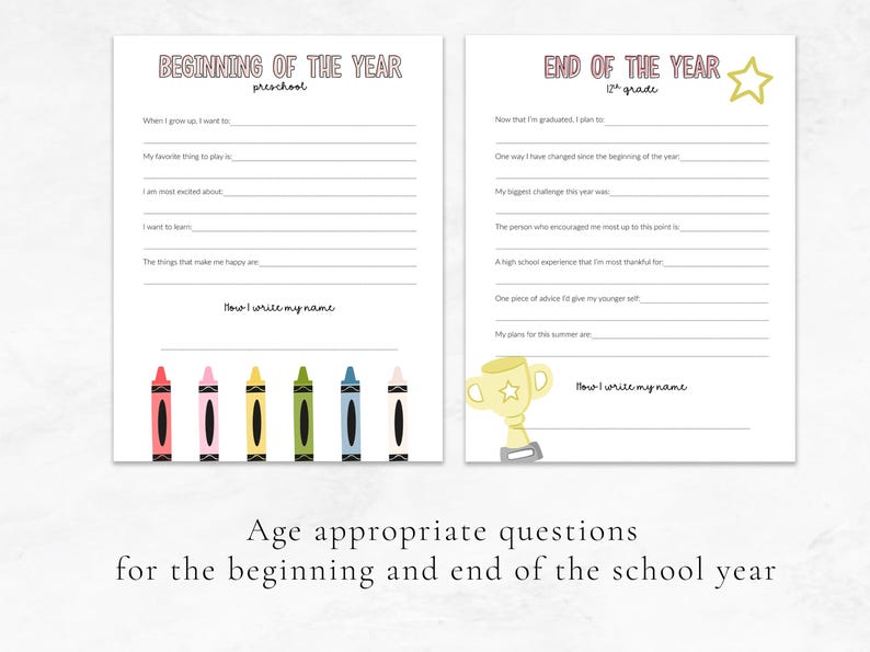 All About Me Printable School Memory Binder, First and Last Day of ...
