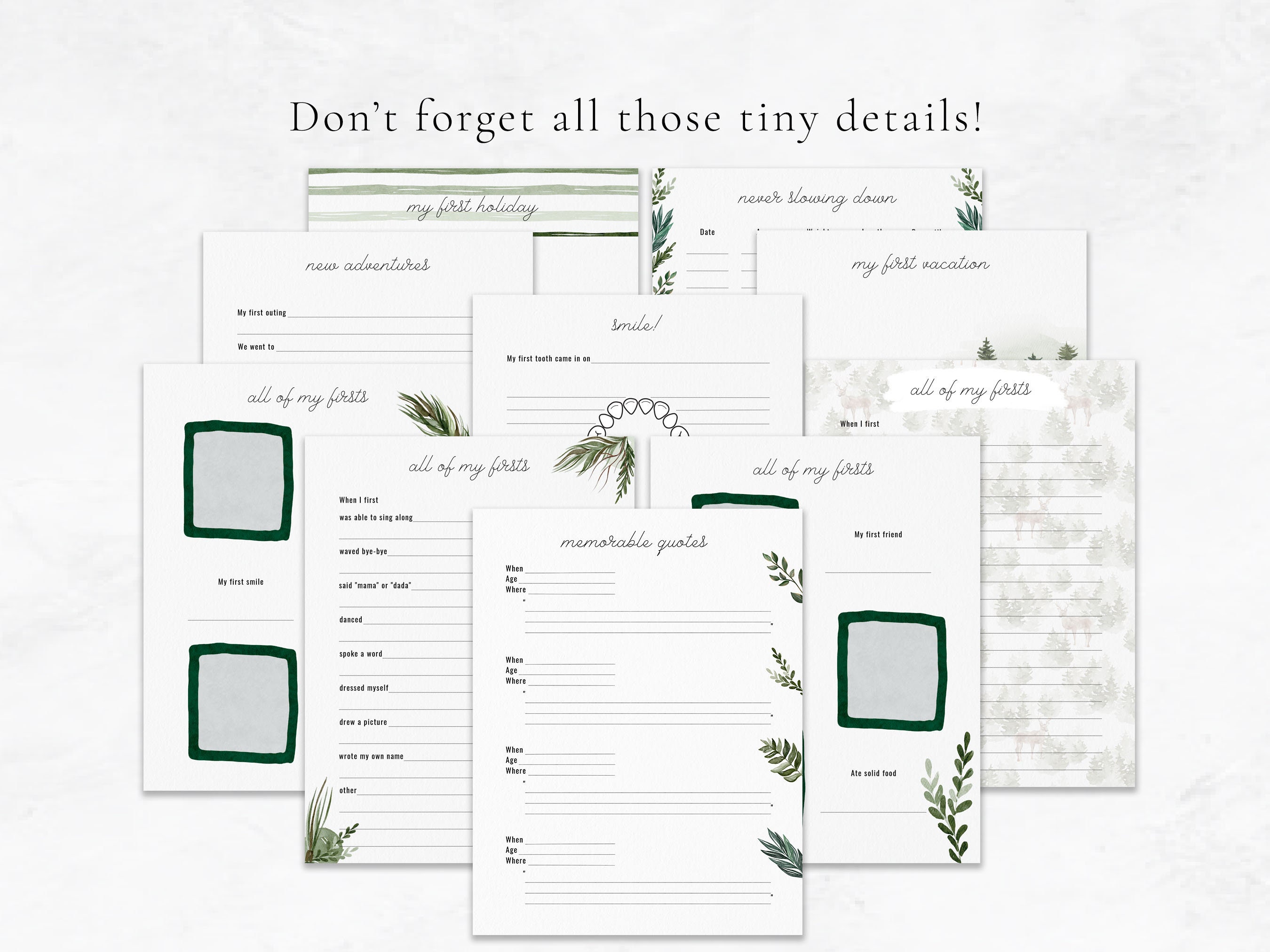 Editable Baby Book Printable Canva Template, Baby Memory Book Pages ...