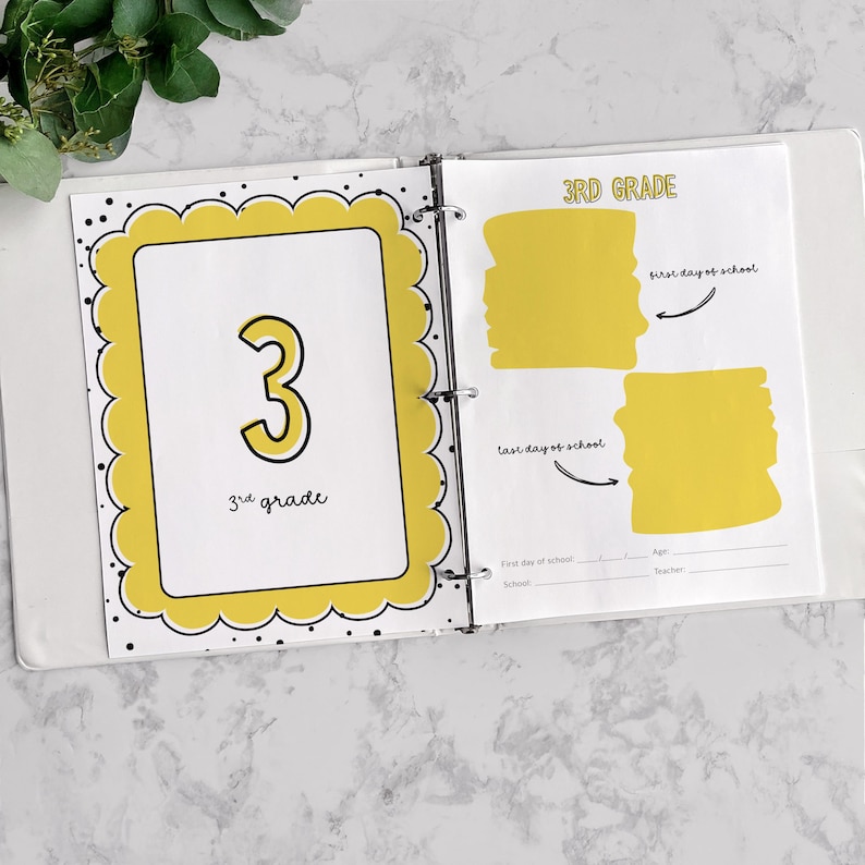 All About Me Printable School Memory Binder, First and Last Day of ...