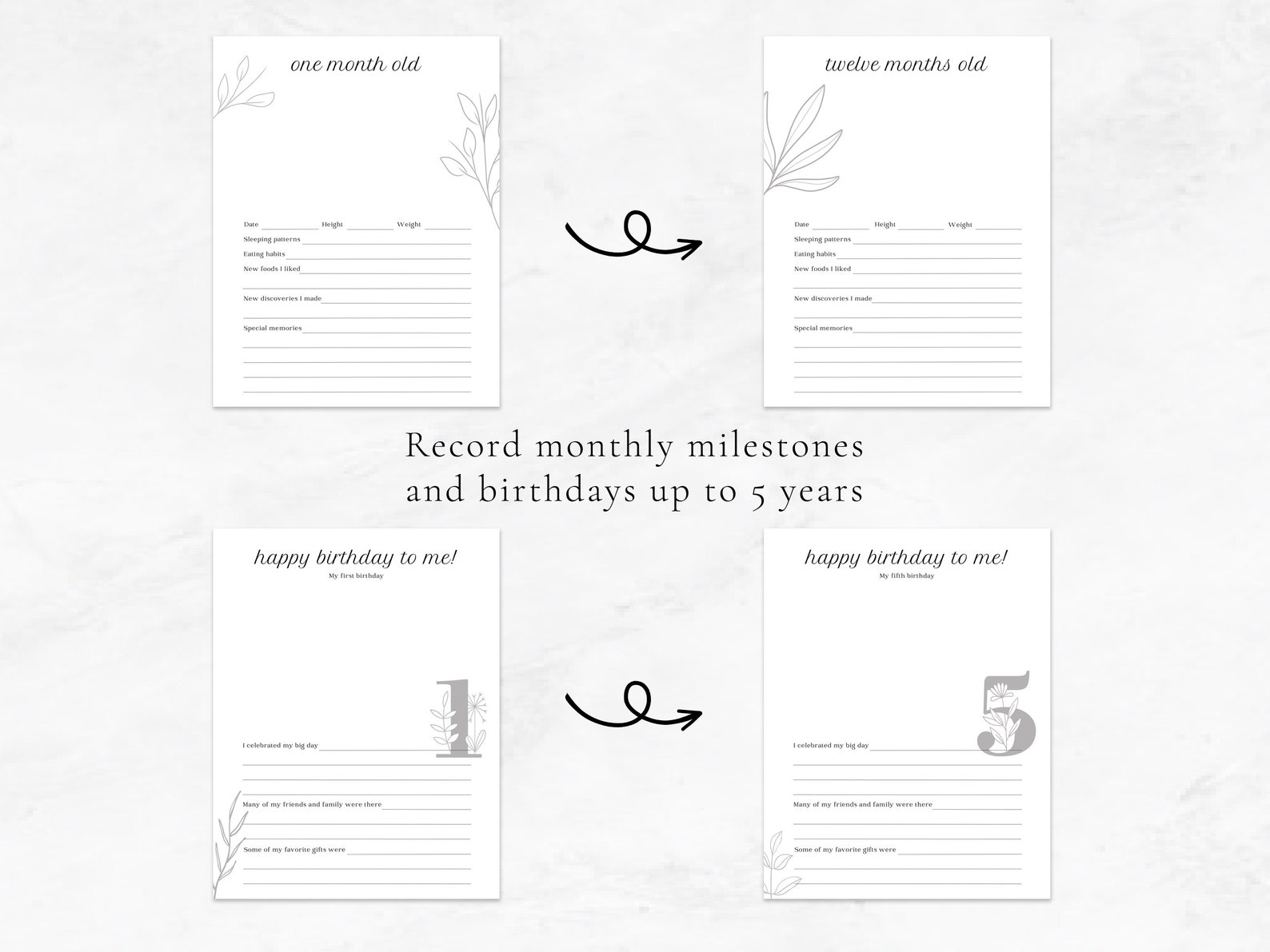 Baby Book Digital Planner, Baby Memory Book Pages, Baby Milestone ...