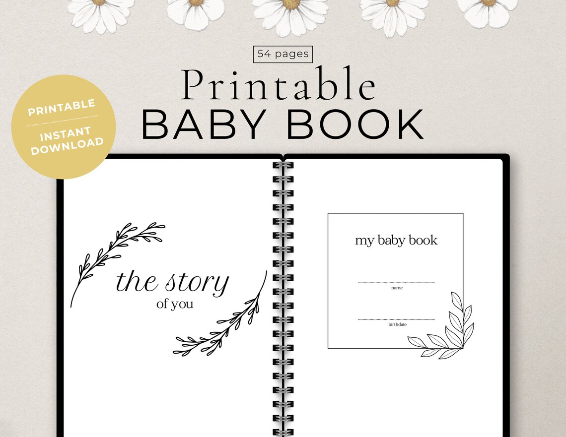 Baby Shower Gift,printable Baby Book,baby Book Pages,baby Milestone ...