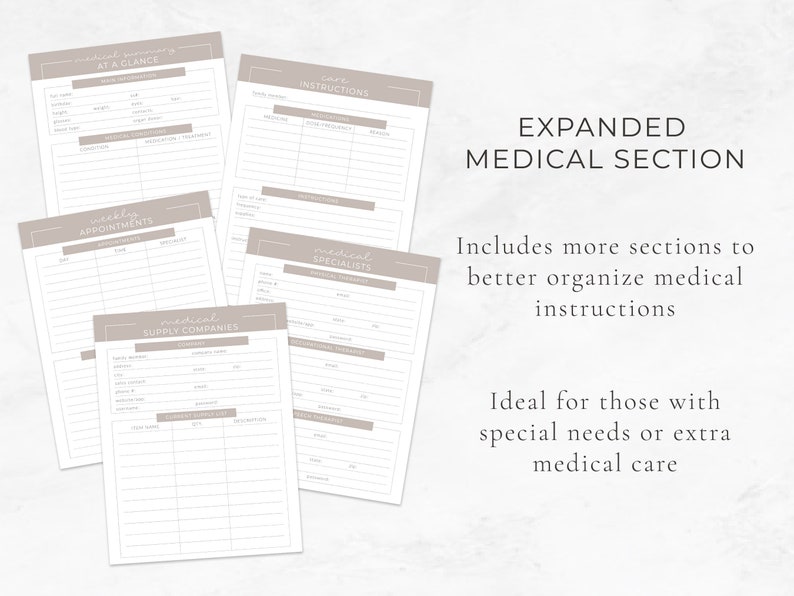 Printable Home Management Binder for Important Documents | Family ...