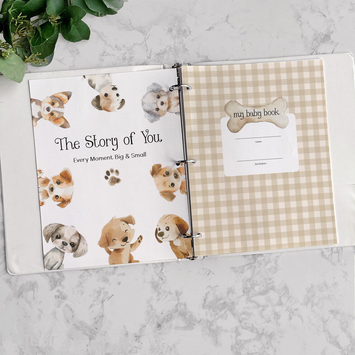 Puppy Printable Baby Milestone Keepsake Book, Baby’s First Year Memory ...