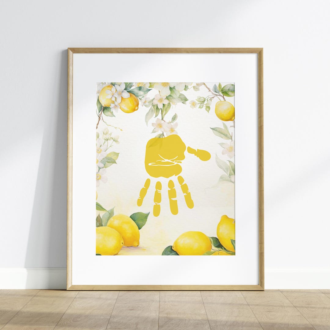Kid's Lemon Printable Handprint Art, Last Minute Mother's Day Craft ...