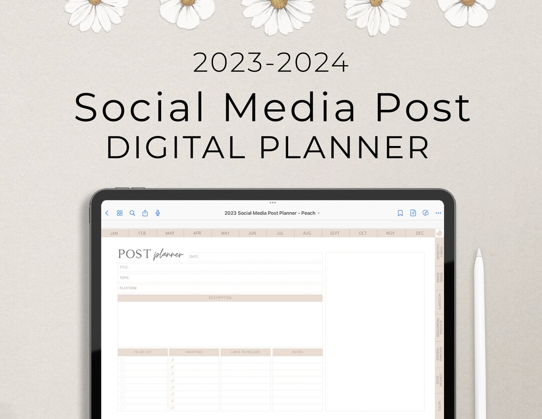 Digital Goodnotes Planner 2023-2024 Social Media Content Planner ...