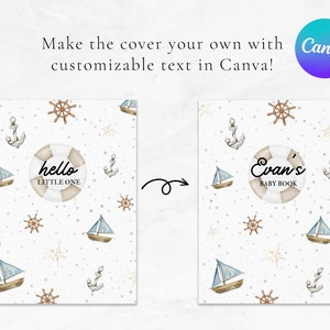 Nautical Printable Baby Book, Sailor Memory Book Pages, Anchor Baby ...