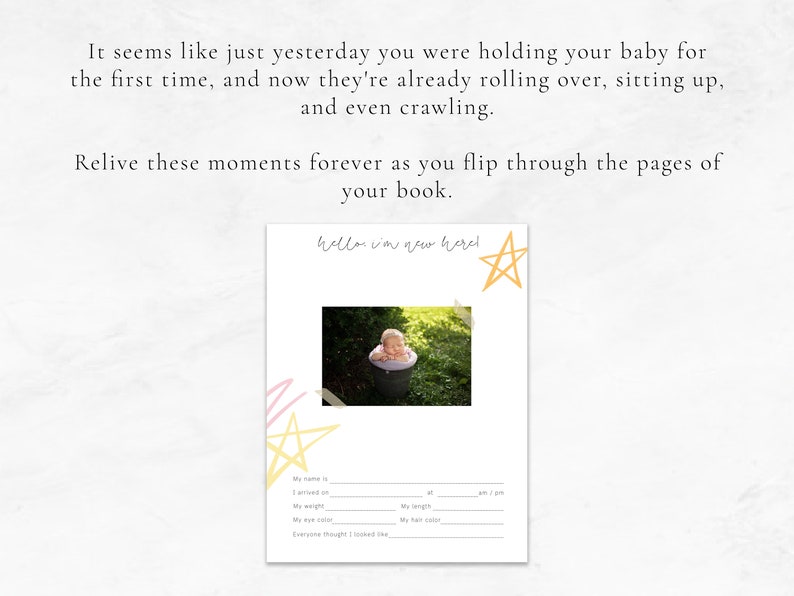 Printable Baby Book, Baby Book Pages, Baby Milestone Printable Template ...